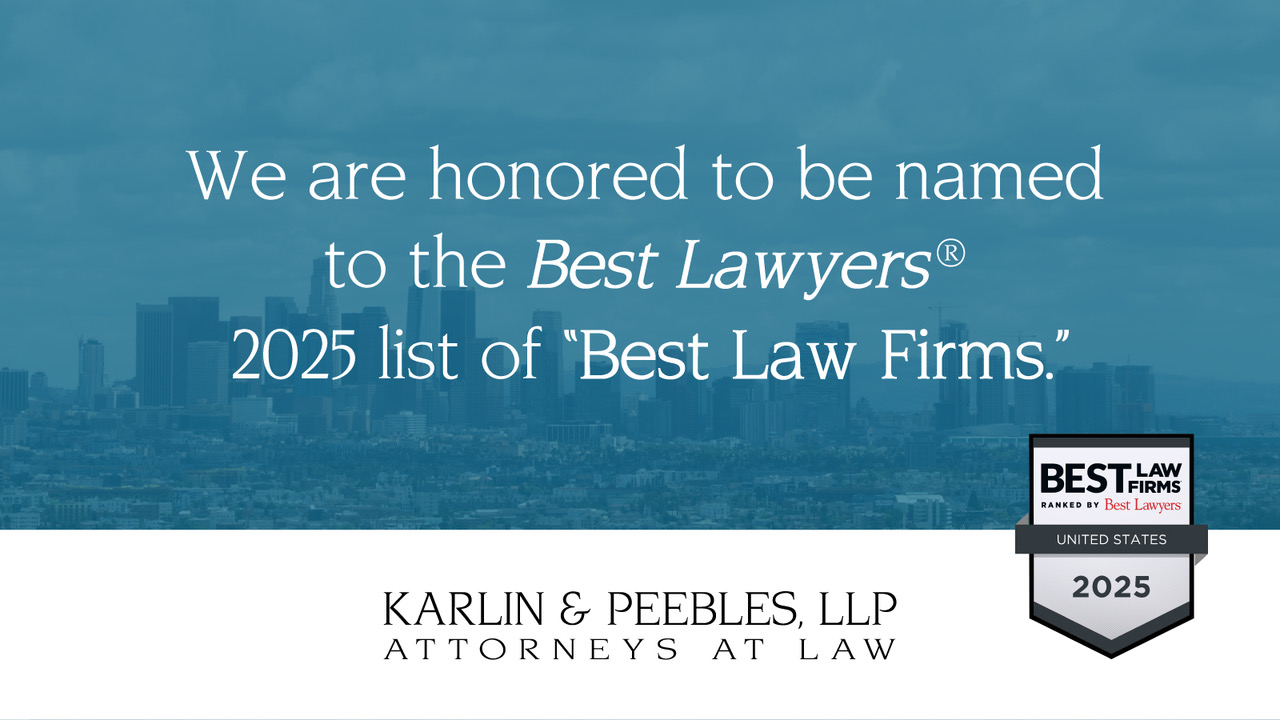 Karlin & Peebles Receives National and Metropolitan Rankings in 2025 Edition of “Best Law Firms ...
